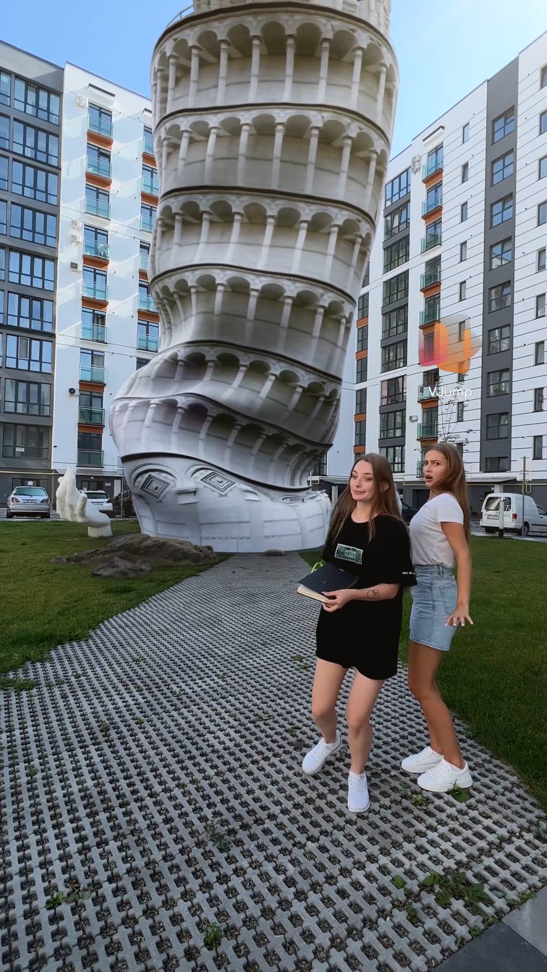 Push a friend, and the tower in the frame collapses ️ How to make a ...