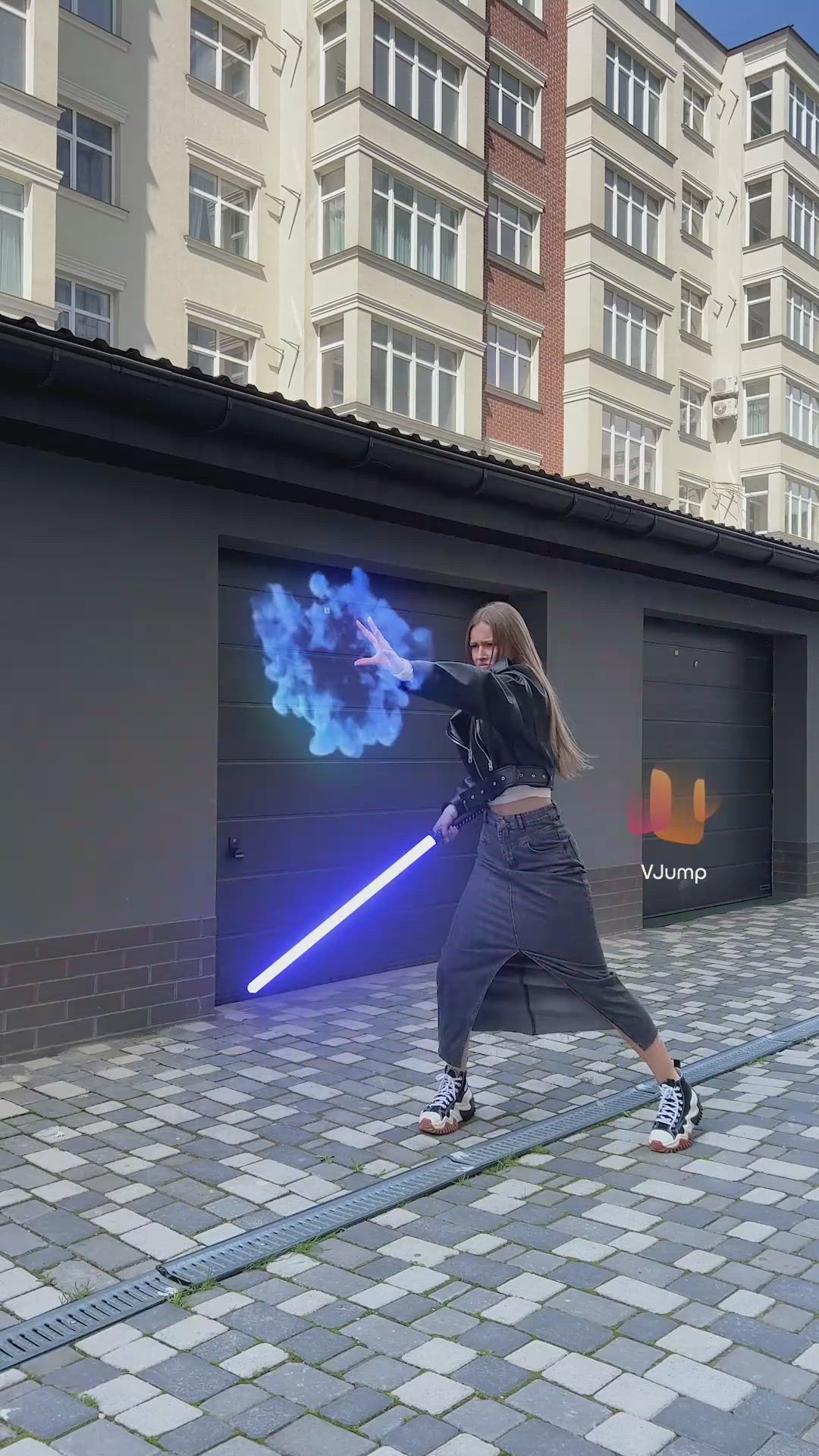 Fighting a doppelgänger with lightsabers ️ How to make a TikTok videoe