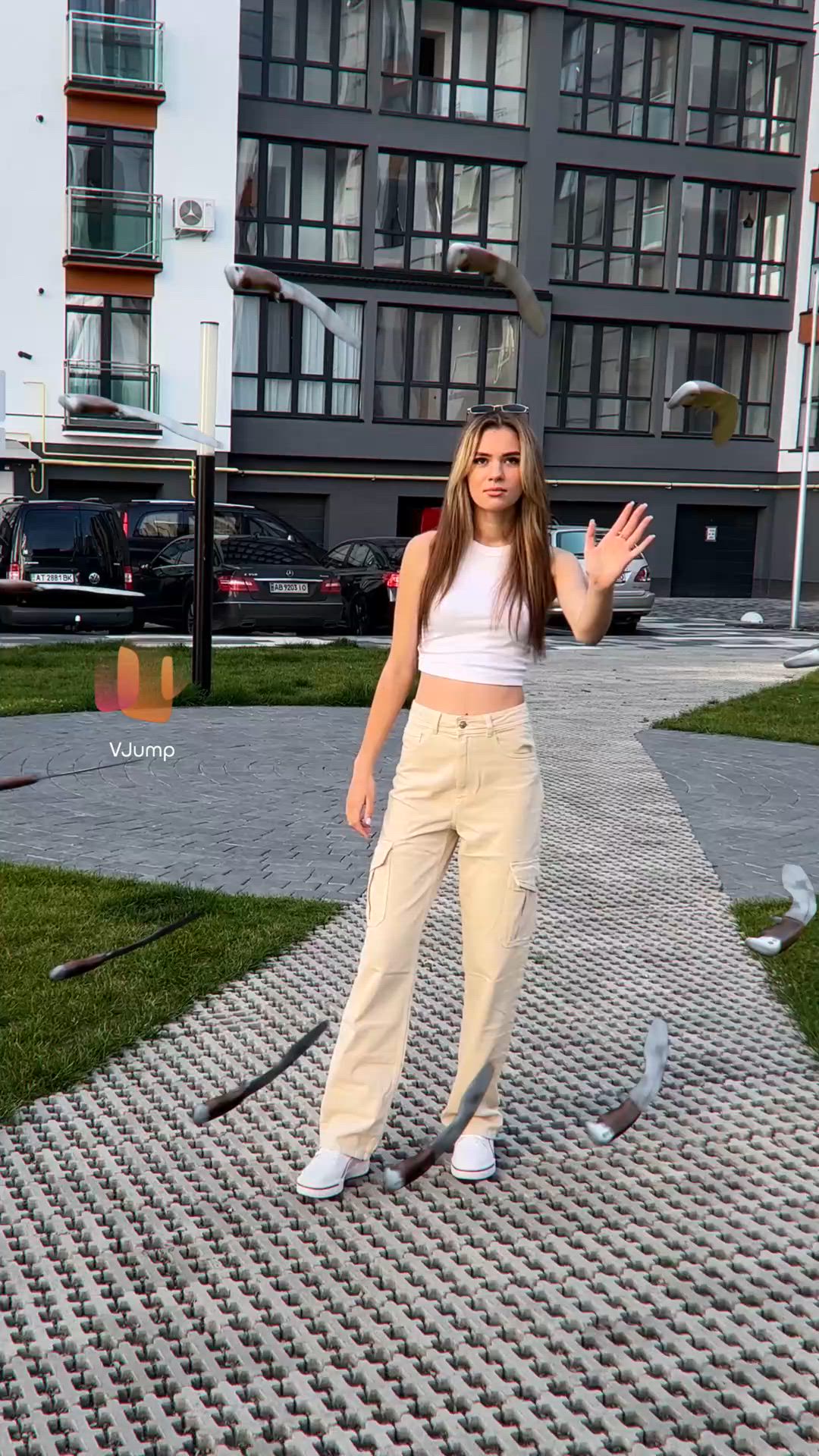 Easily control flying knives ️ How to make a TikTok videoe