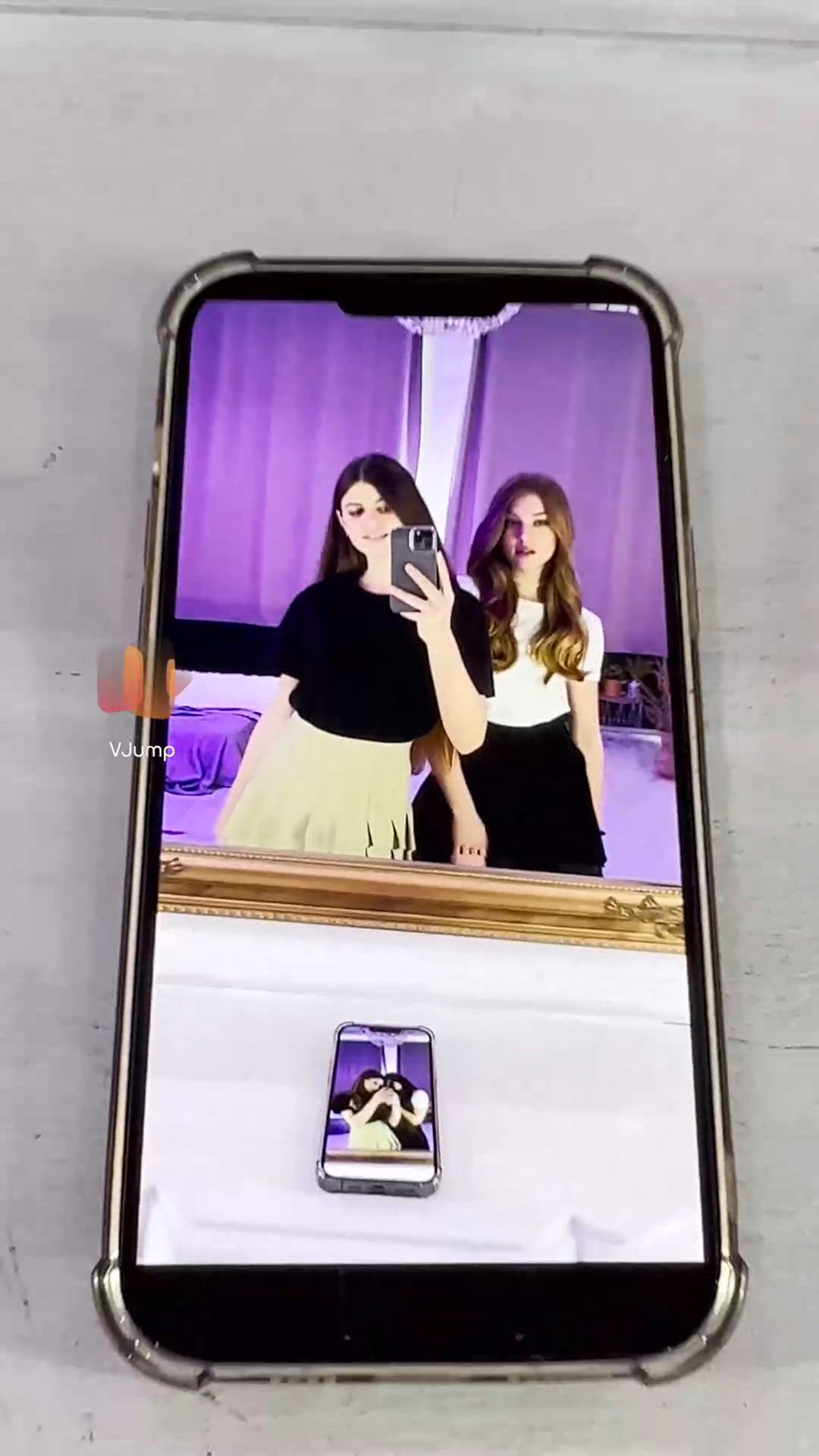 Girlfriends exchange looks using endless transitions through their ...