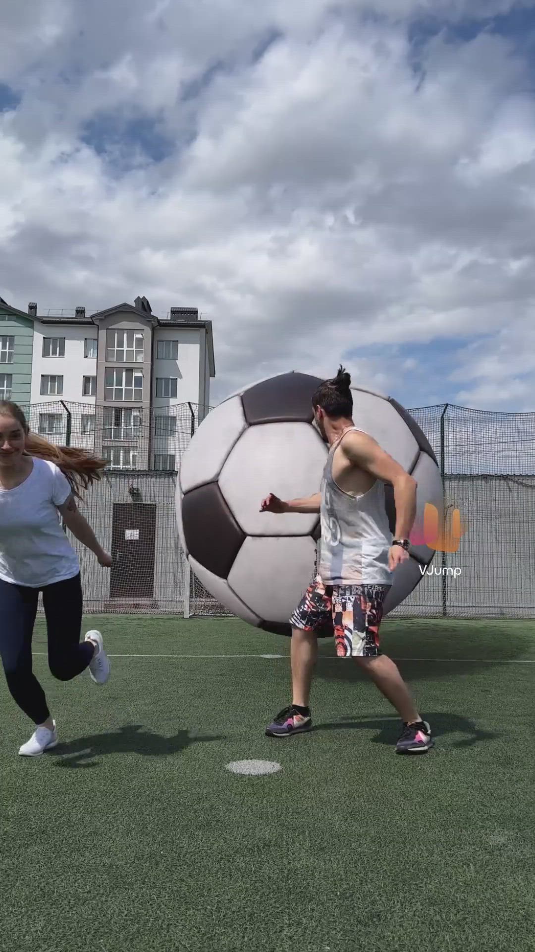 Run away from a gigantic soccer ball ️ How to make a TikTok videoe
