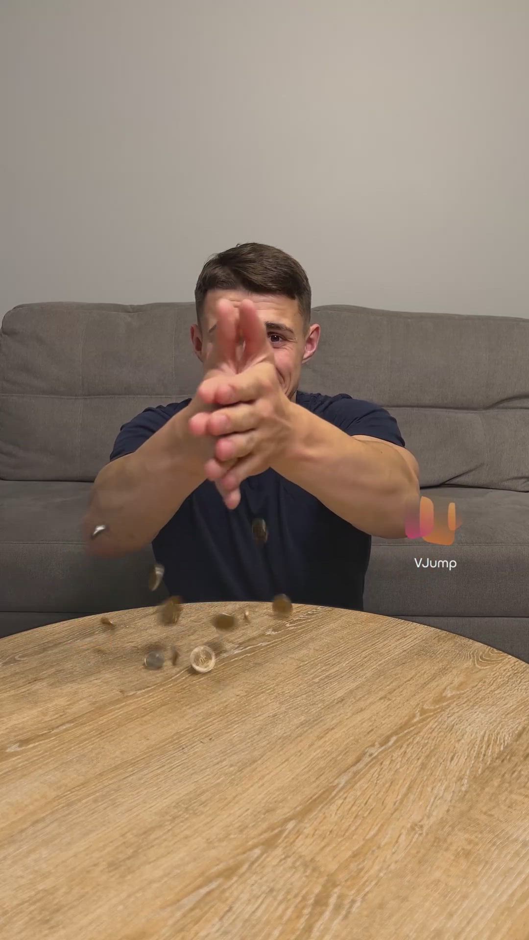 Three palms, and coins fall out of them ️ How to make a TikTok videoe